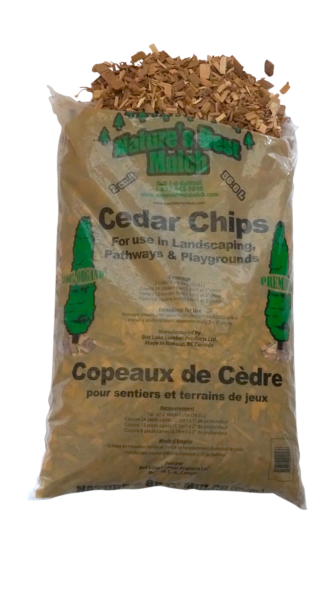 Western Red Cedar Wood Chips - 2.0 Cubic Foot Bag Full Pallet ...